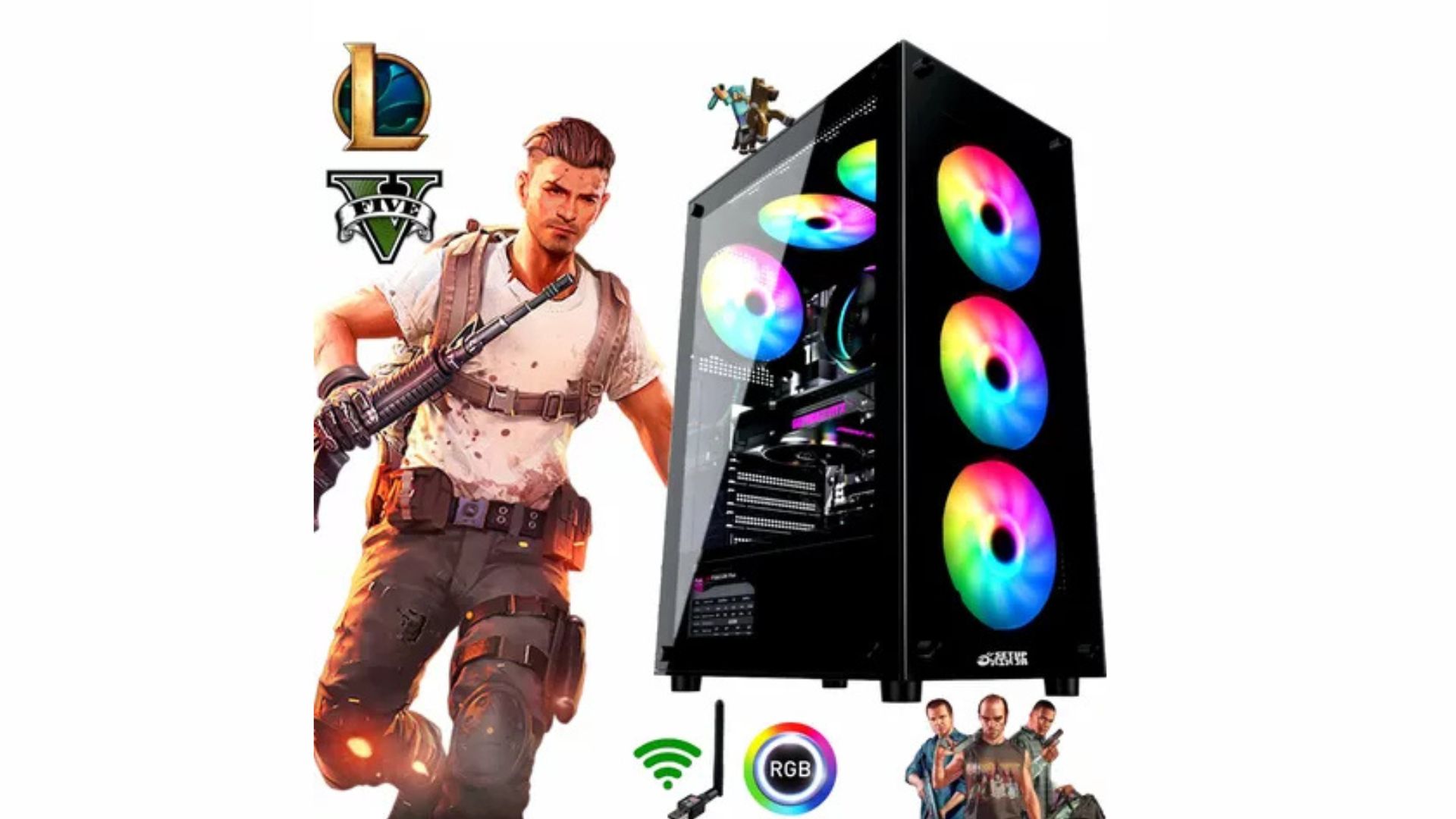 PC Gamer CPU Computador Core i5, 16GB, SSD 240GB, Vídeo 1GB – Potência ...